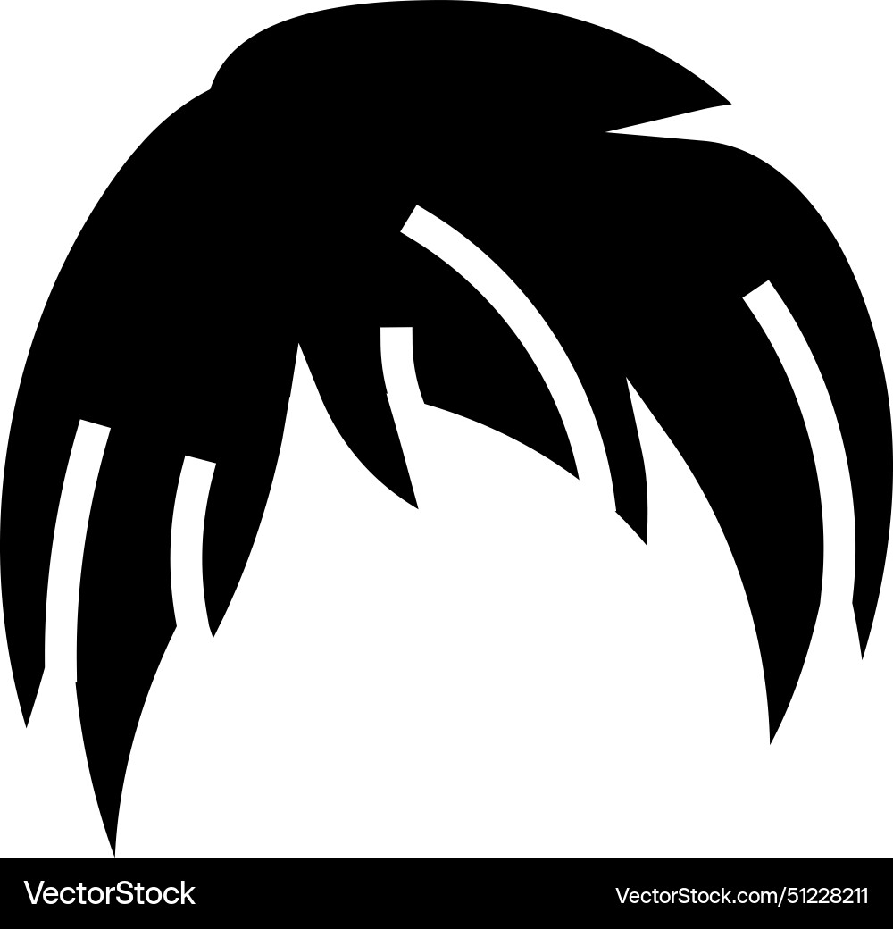 Dyed hair emo glyph icon Royalty Free Vector Image