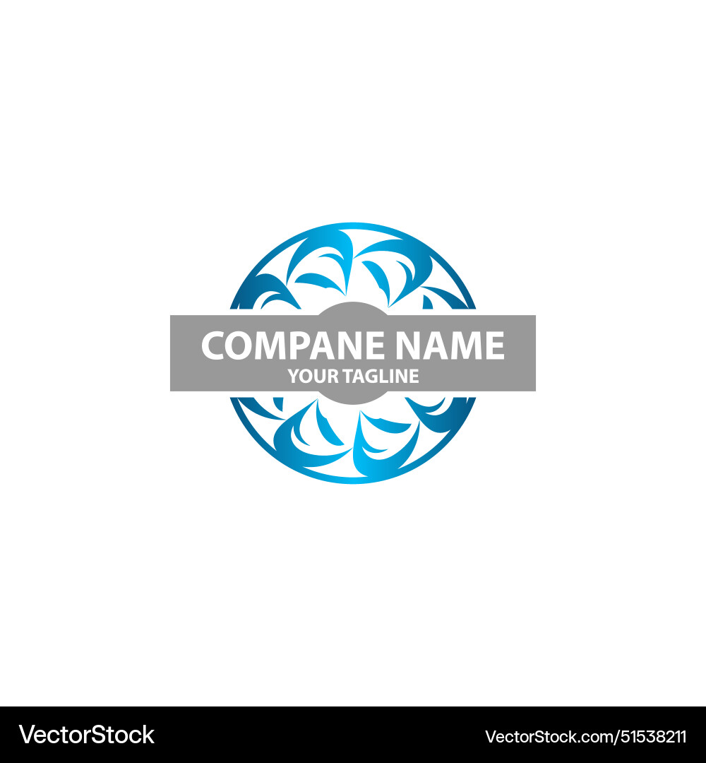 Fan logo design hvac with heating Royalty Free Vector Image