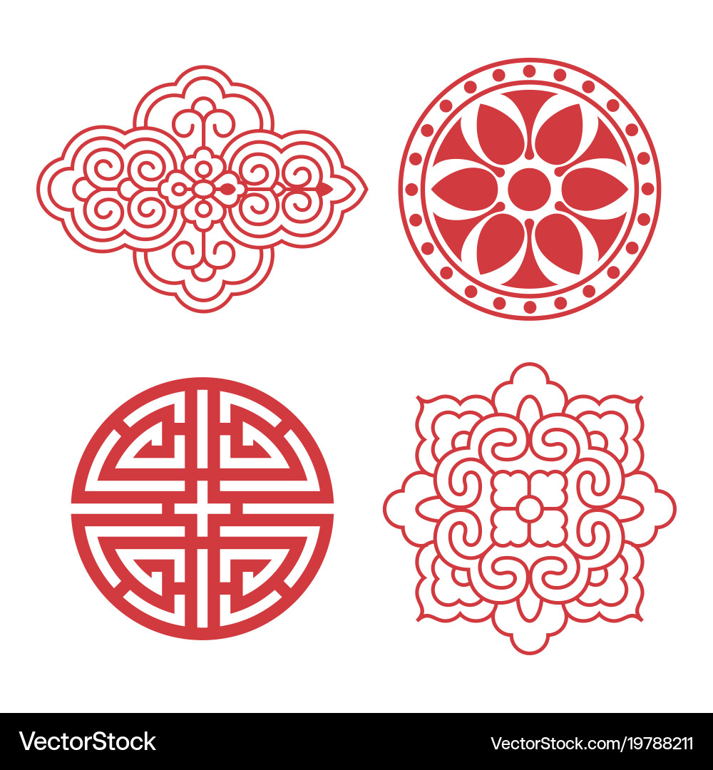 Korean Decorative Motifs Royalty Free Vector Image