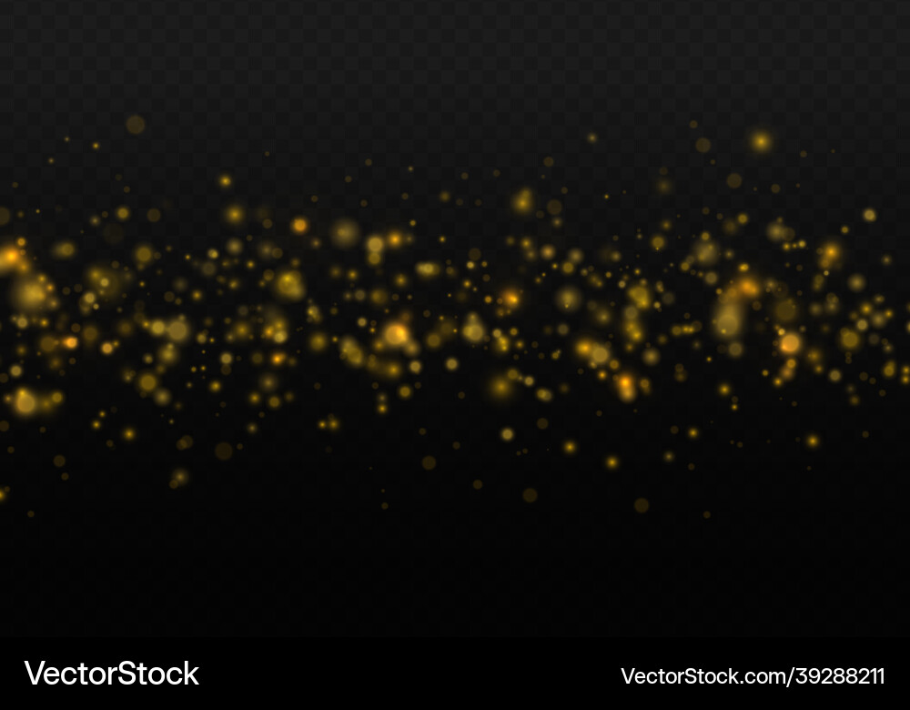Light glow bokeh gold dust star spark Royalty Free Vector