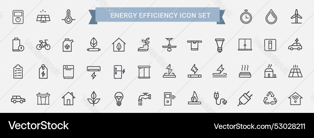 Line icons about energy efficiency alternative Vector Image