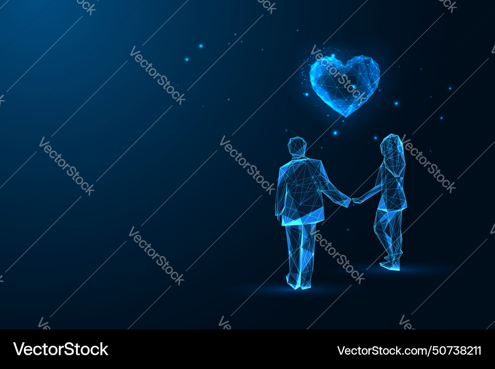 Love romantic relationshios futuristic concept Vector Image