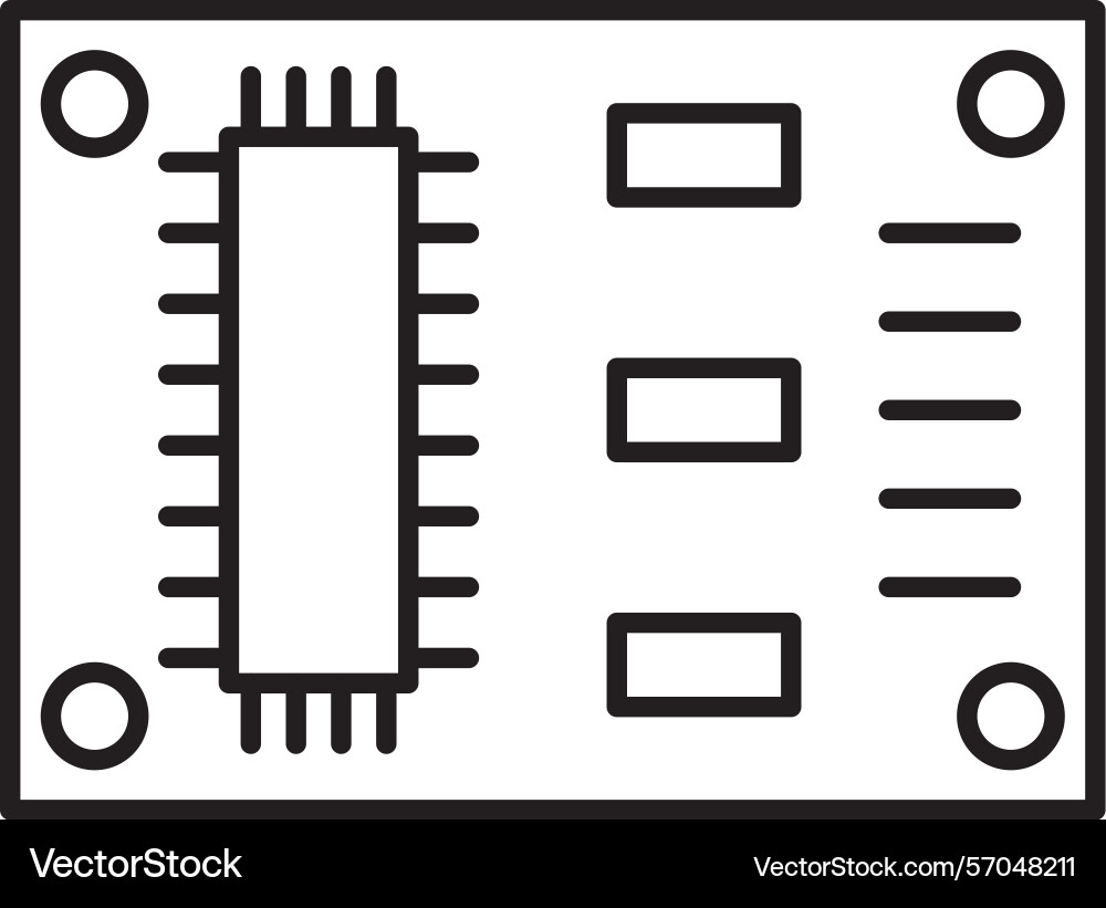 Pcb board line icon design Royalty Free Vector Image