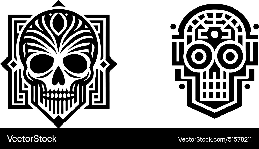 Skull and bones mortal symbol isolated on white Vector Image