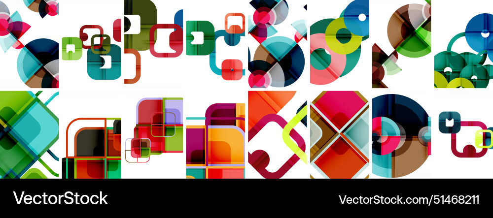 Trendy minimal colorful geometric shapes abstract Vector Image