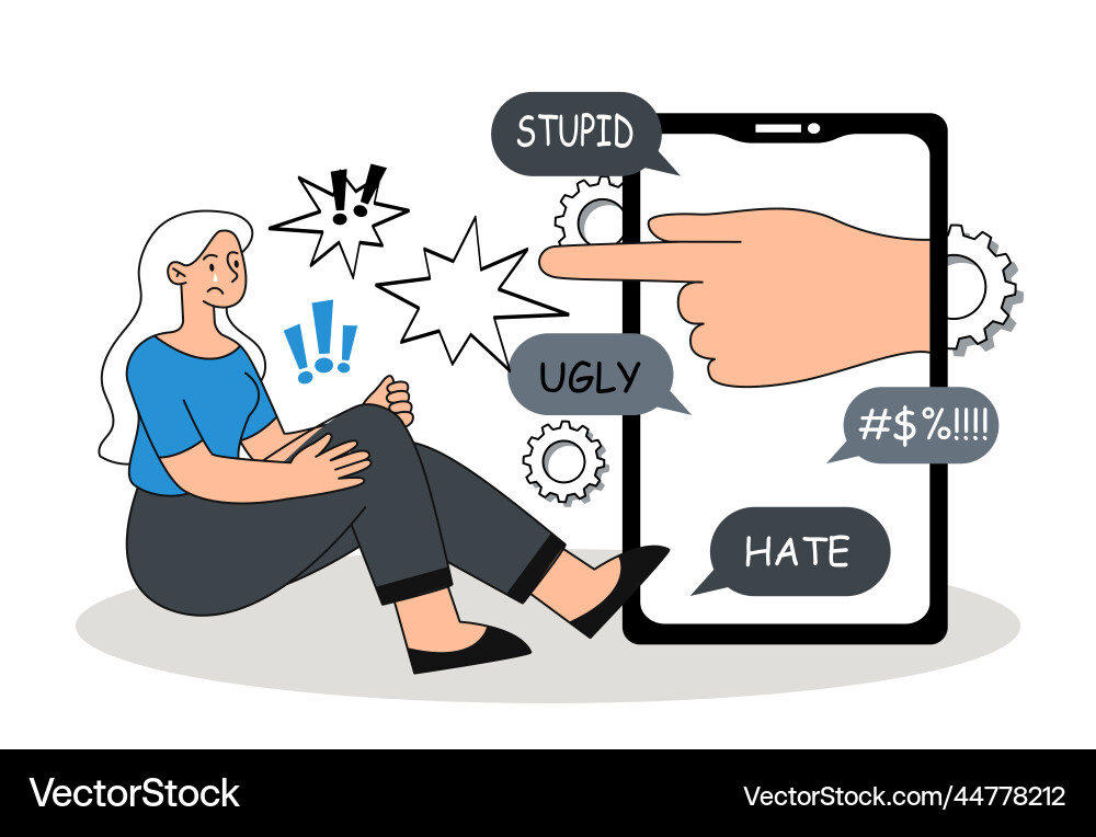 Concept of cyberbullying Royalty Free Vector Image