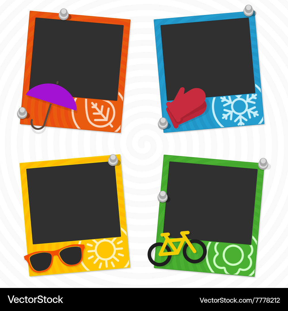 Seasons photo frames Royalty Free Vector Image