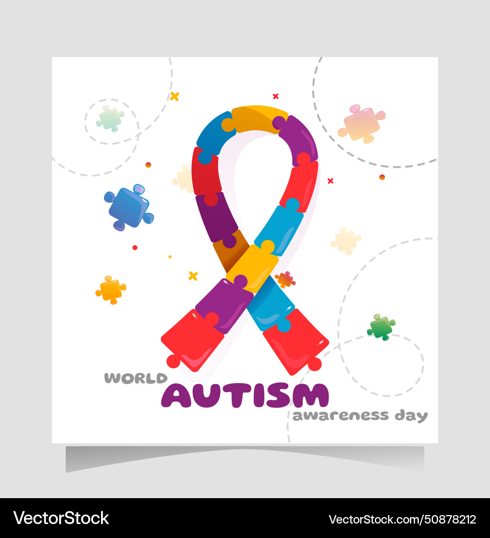World autism day poster Royalty Free Vector Image