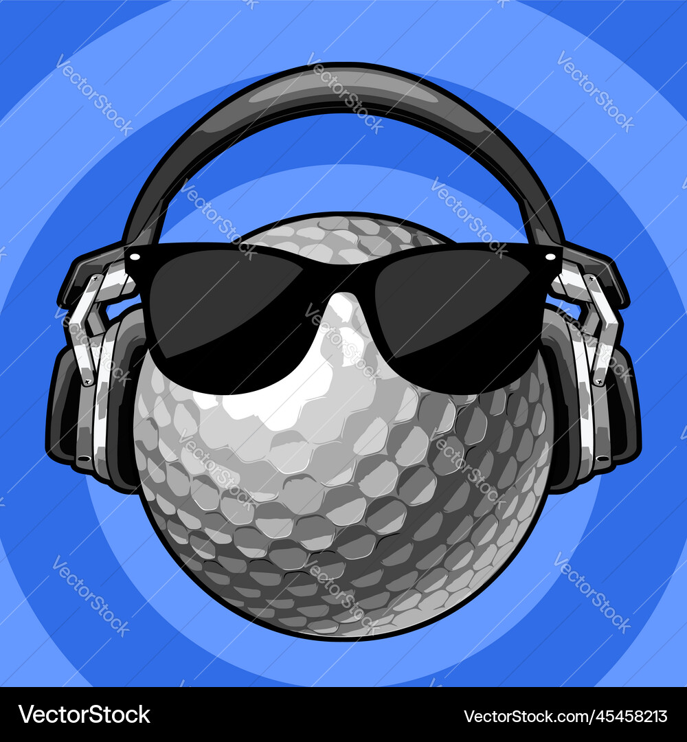 Ball using headphones template Royalty Free Vector Image