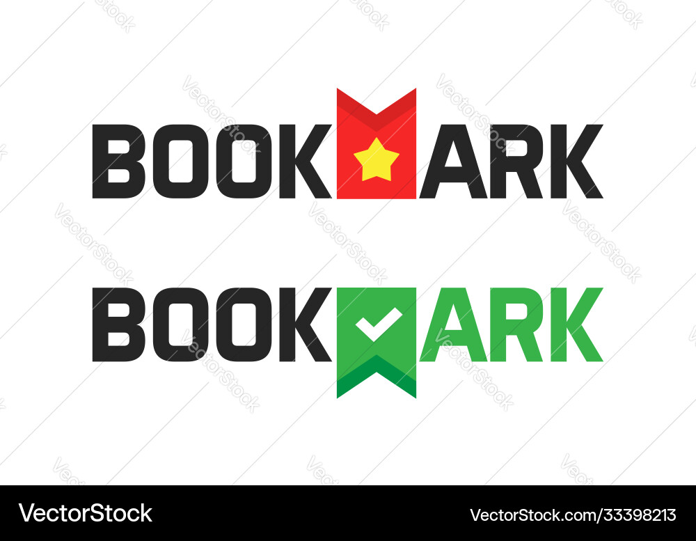 Book store shop logotype as bookmark logo Vector Image