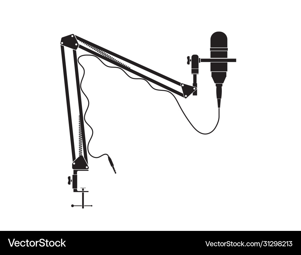 Condenser Microphone with Stand Royalty Free Vector Image