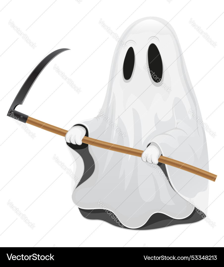 Cute ghost in the sheet for halloween cartoon Vector Image