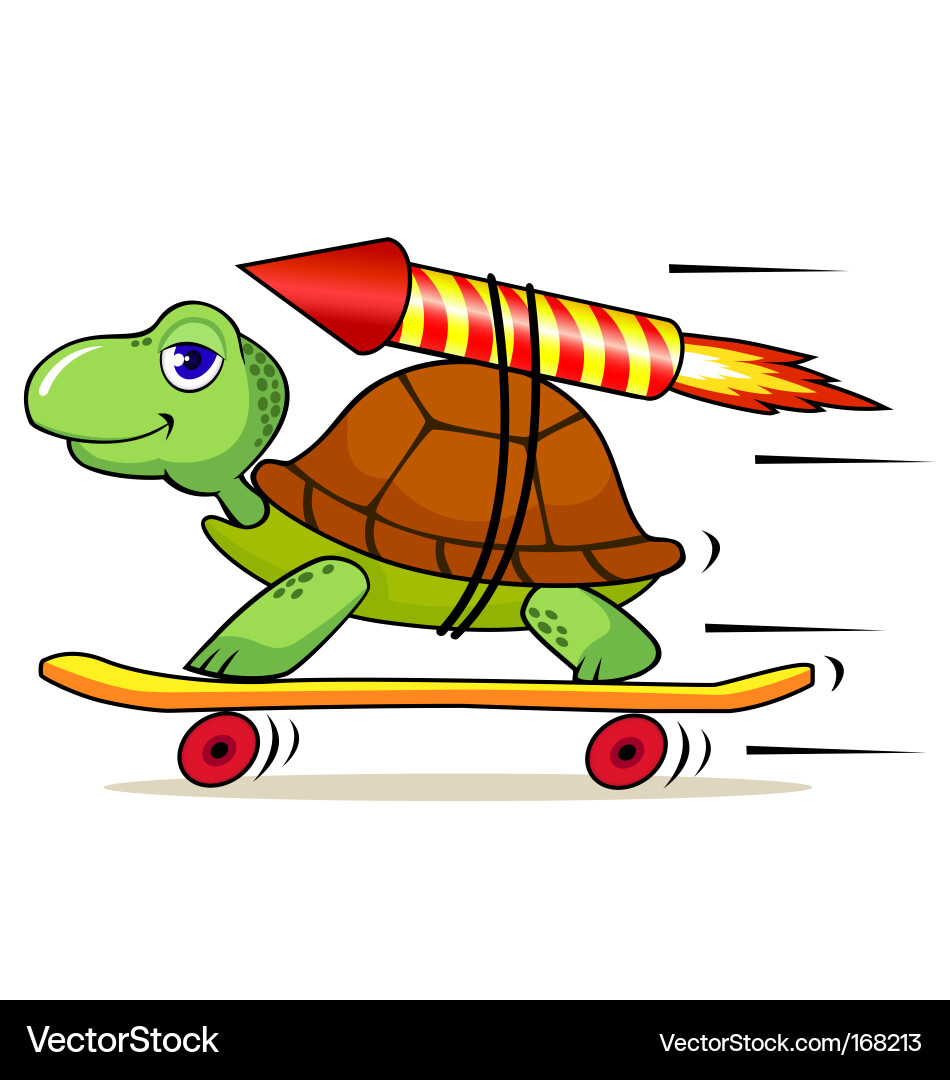 Fast turtle Royalty Free Vector Image - VectorStock