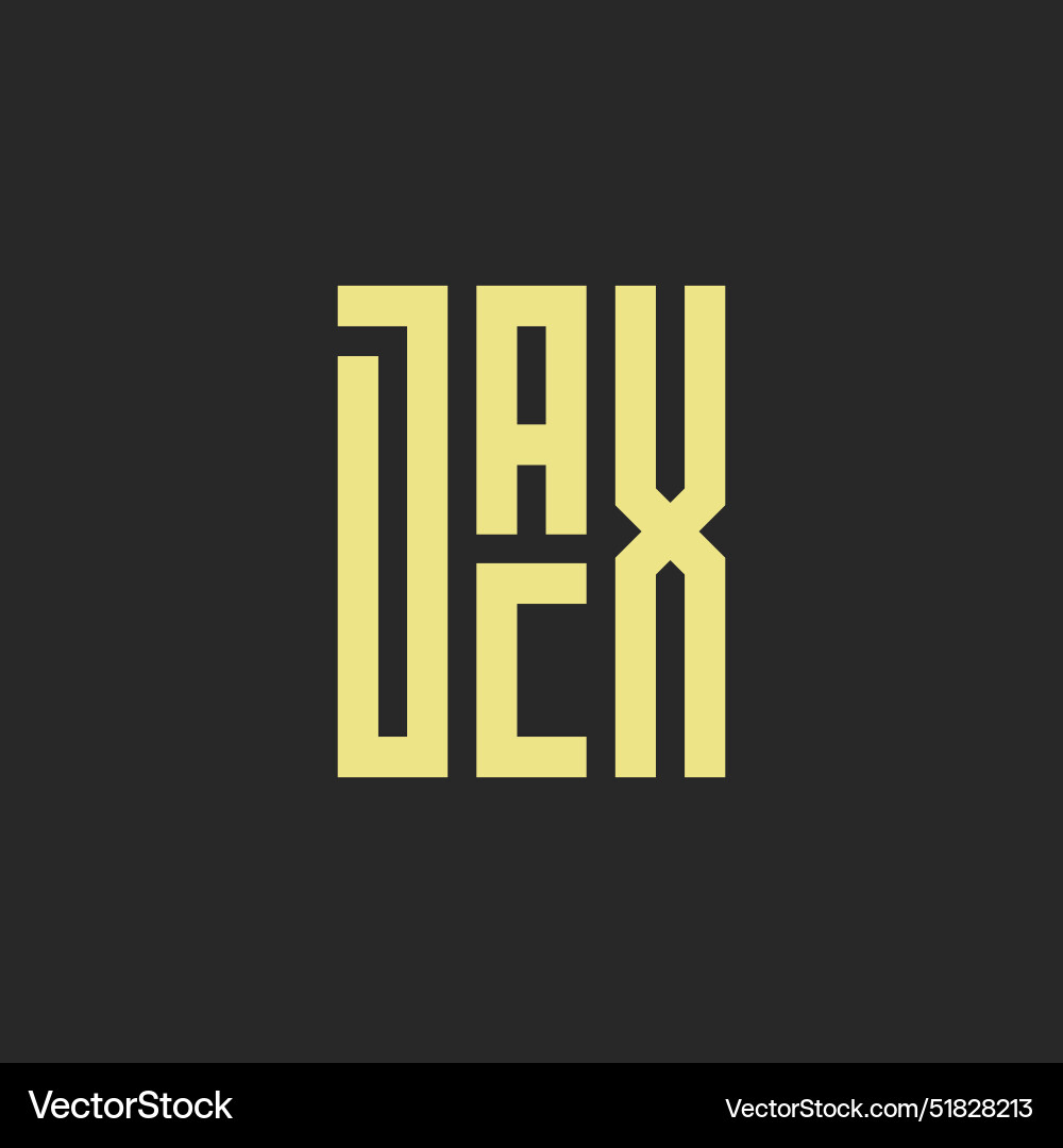 Jacx lettering typography design Royalty Free Vector Image