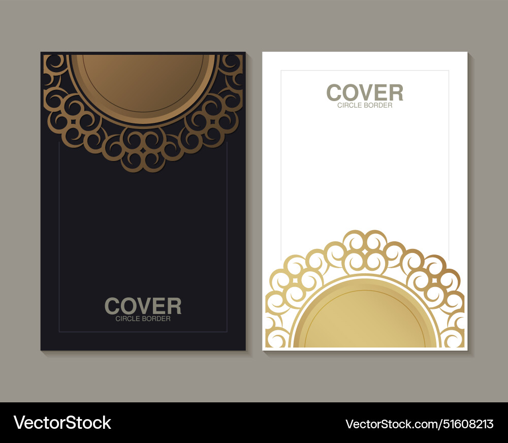 Luxury gold border pattern cover template Vector Image