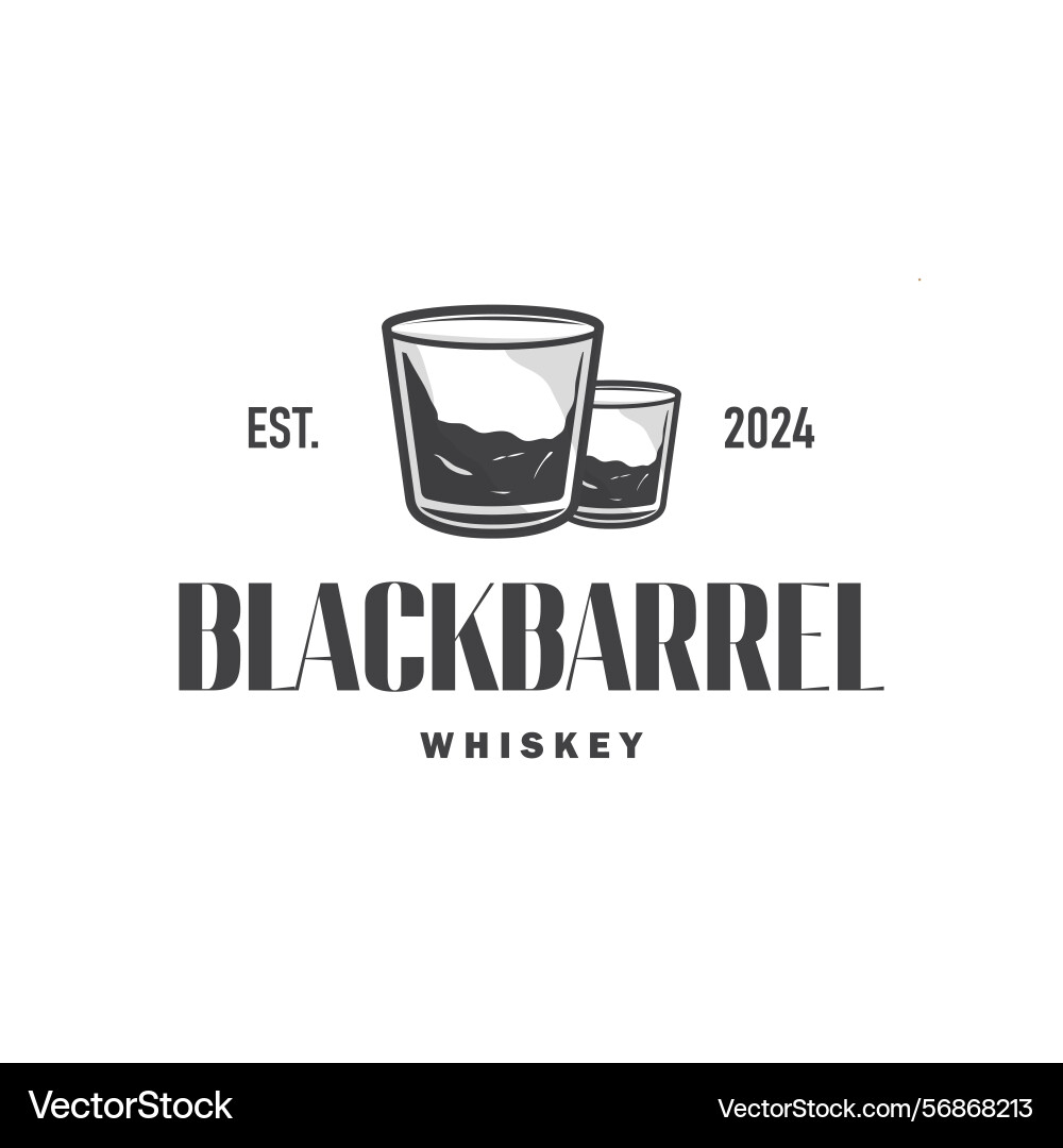Simple minimalist whiskey logo design bourbon Vector Image