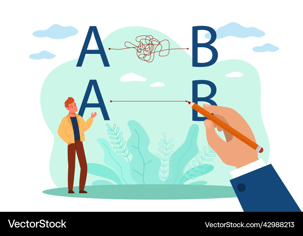 Simplifying the solution of complicated tasks Vector Image