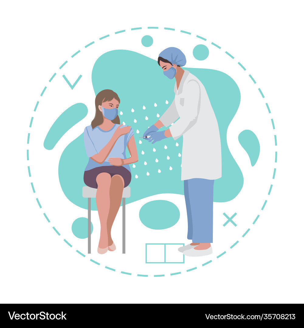 Vaccination adults against influenza Royalty Free Vector