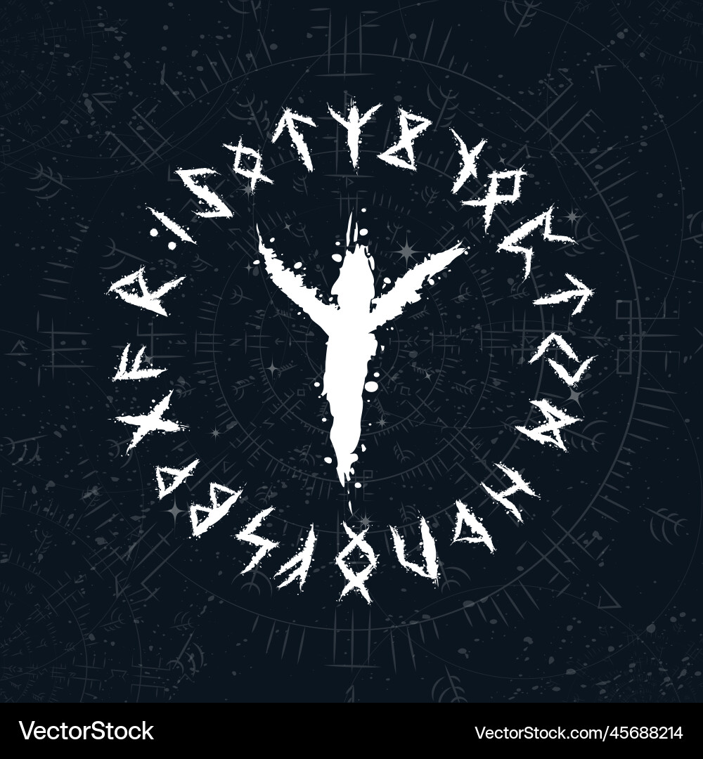 Abstract scandinavian algiz viking rune Royalty Free Vector