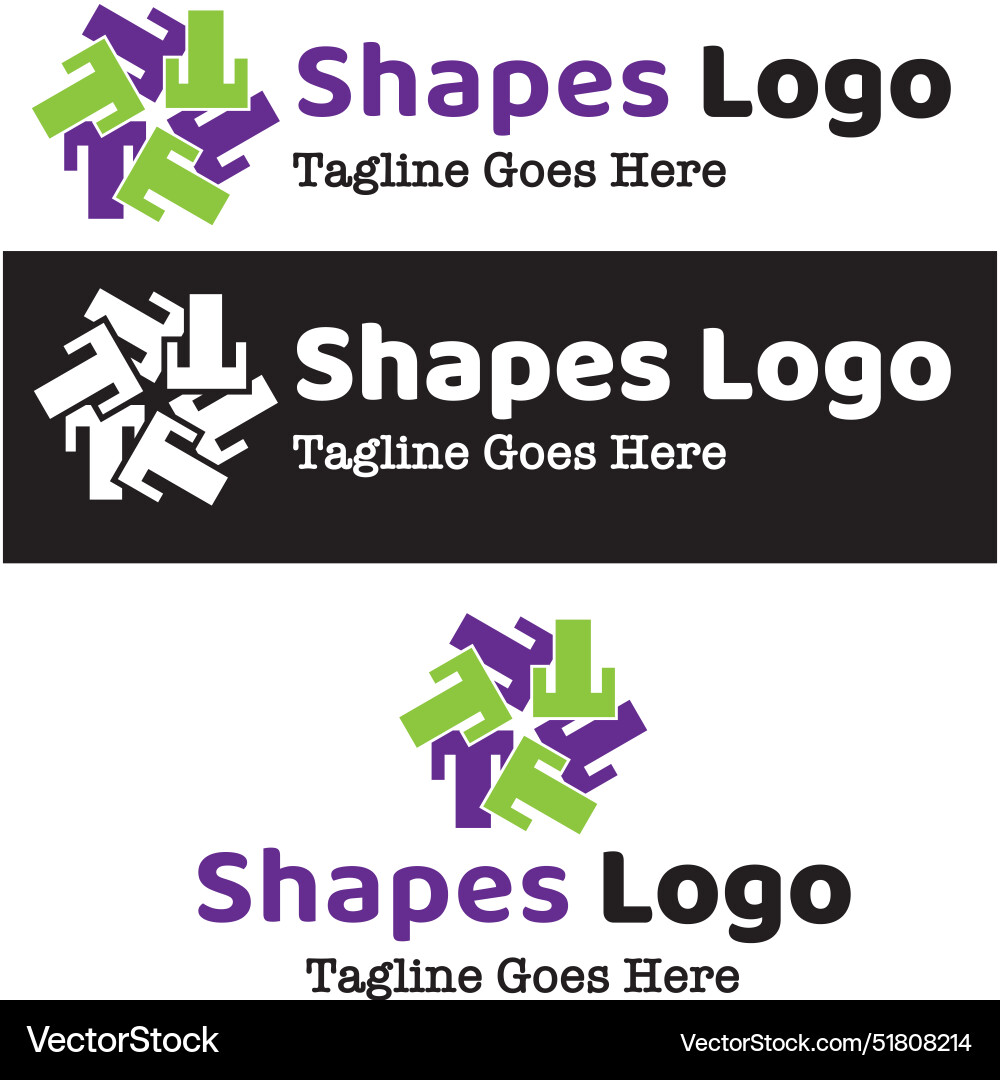 Abstract shapes logo Royalty Free Vector Image