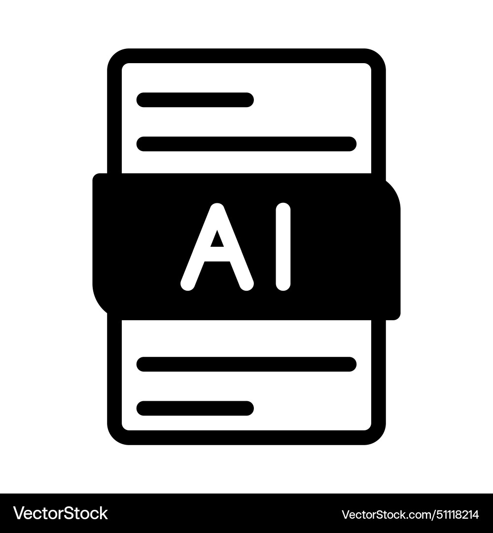 Ai file type icon files document graphic design Vector Image