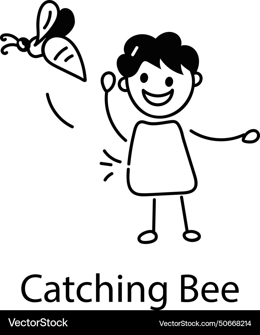 Catching bee Royalty Free Vector Image - VectorStock