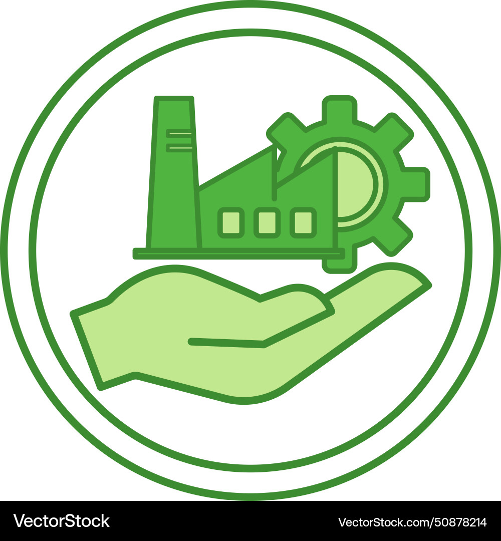 Green responsible manufacturing icon Royalty Free Vector