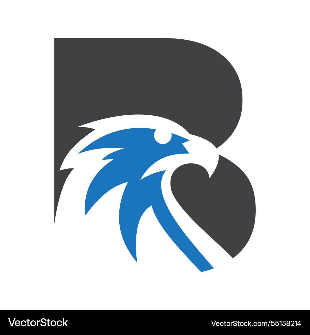 Initial letter b eagle logo head Royalty Free Vector Image
