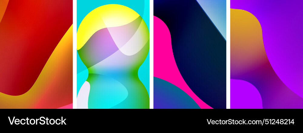 Liquid abstract shapes with gradient colors Vector Image