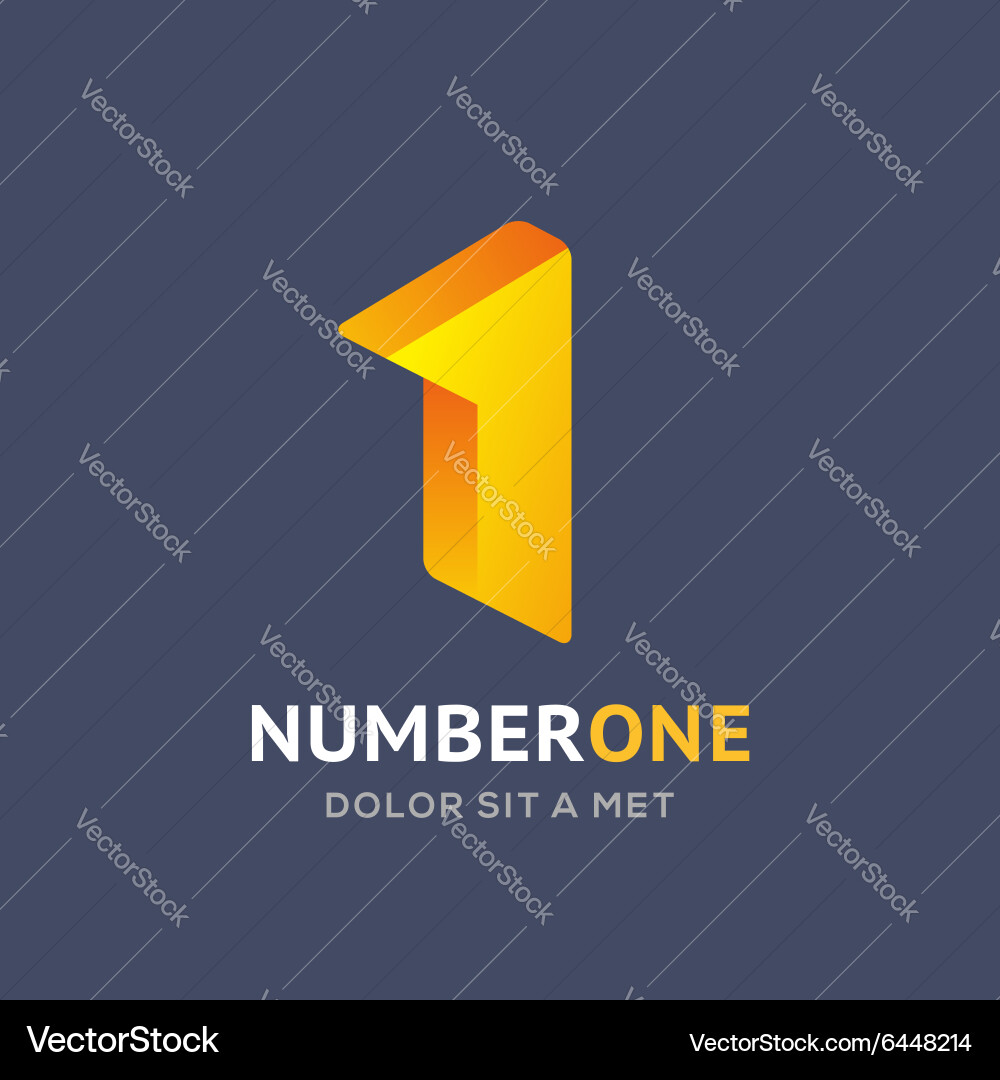 Number one 1 logo icon design template elements Vector Image