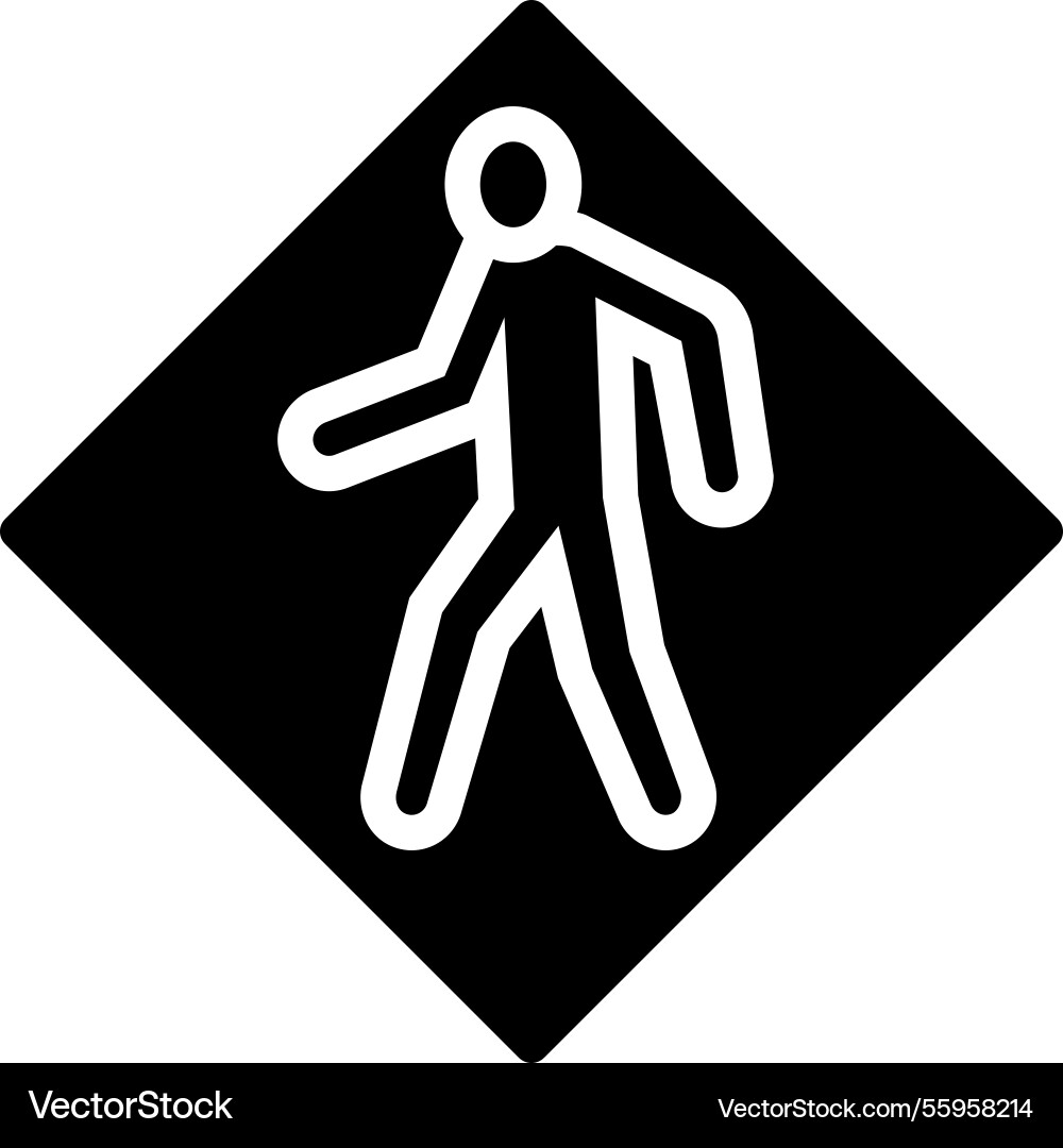 Pedestrians crossing car driving obstacles glyph Vector Image