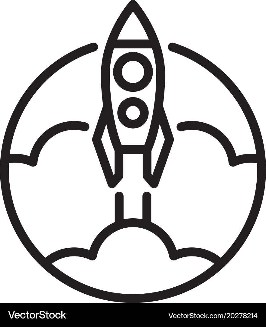Rocket Outline Symbol Royalty Free Vector Image