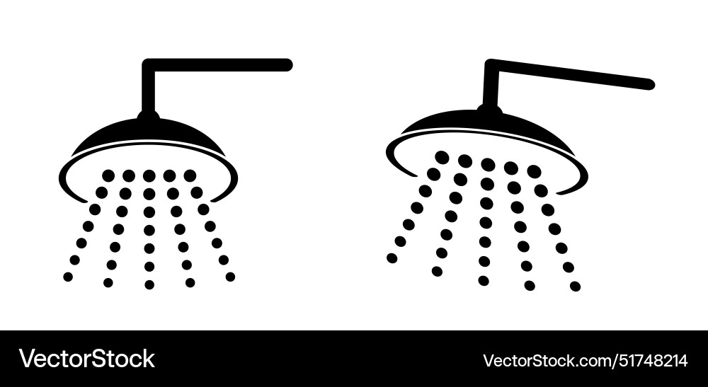 Shower head with water drops Royalty Free Vector Image