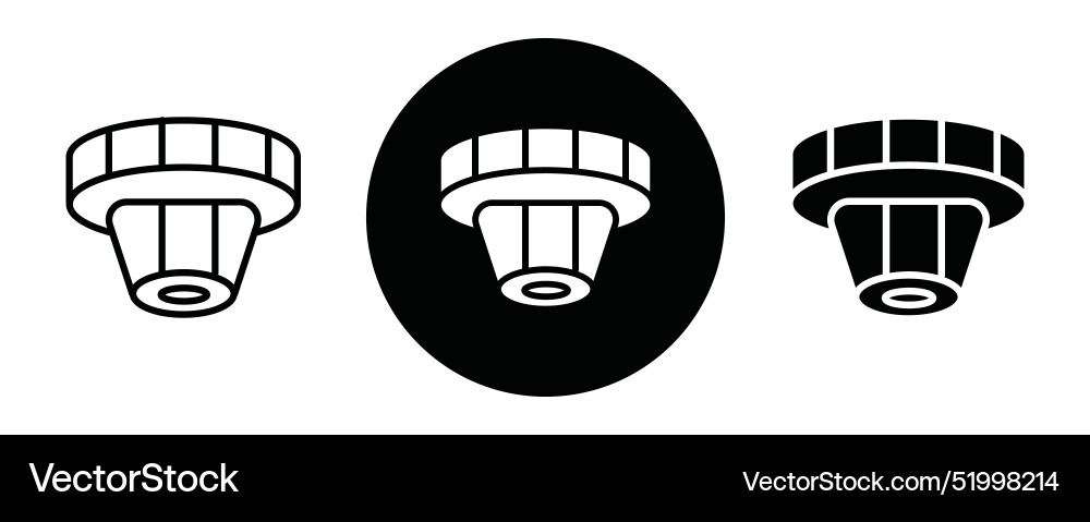 Smoke detector outline icon collection or set Vector Image