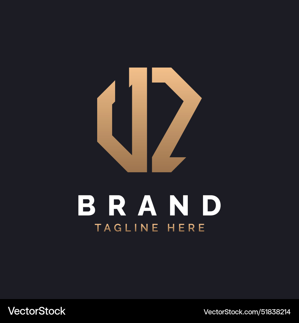 Uz logo design modern minimal elegant and luxury Vector Image