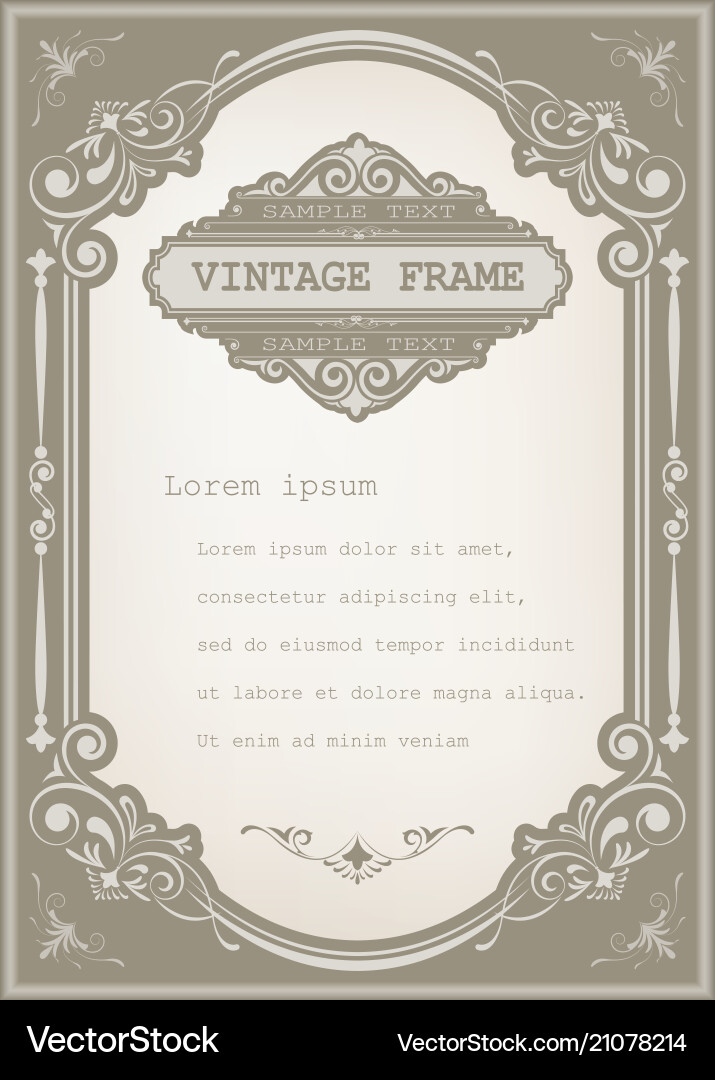 Vintage frame Royalty Free Vector Image - VectorStock