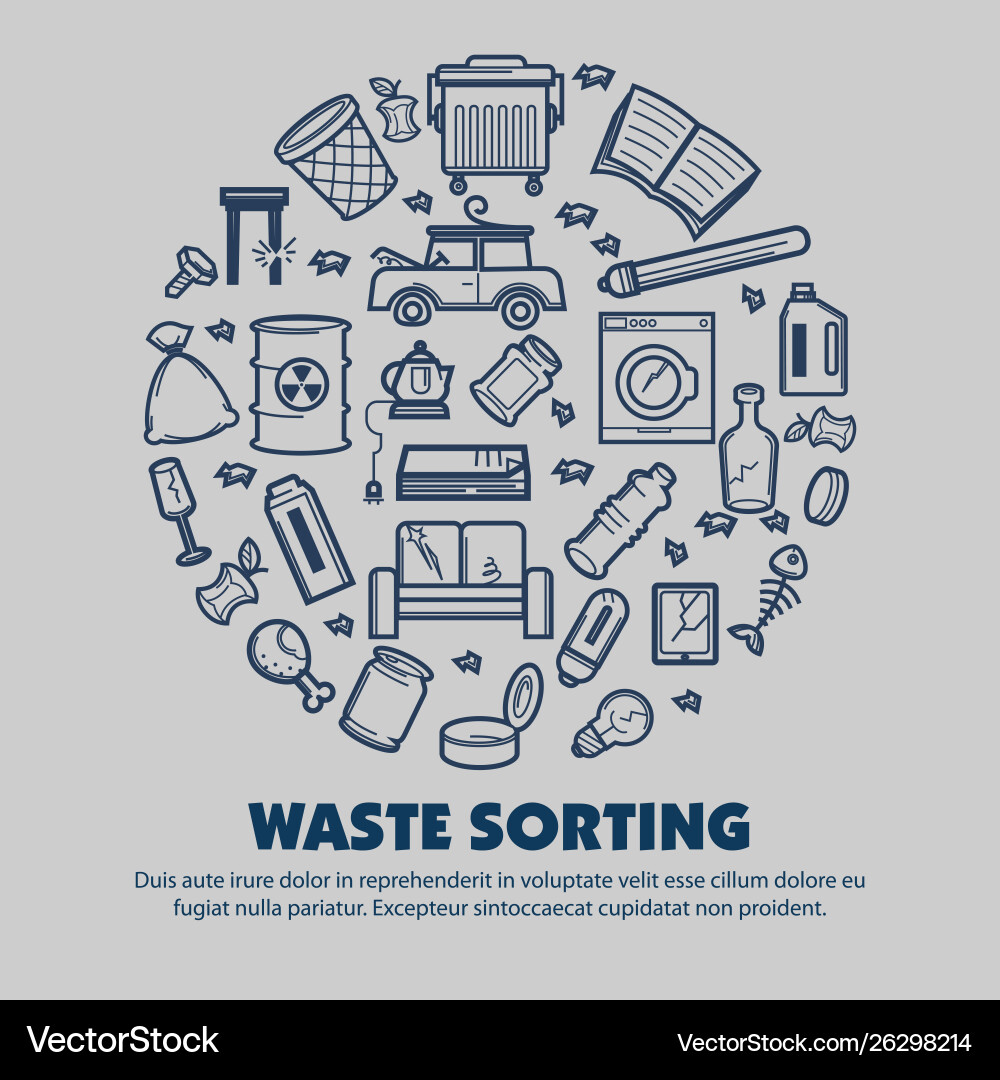 Waste sorting ecology and environment trash Vector Image