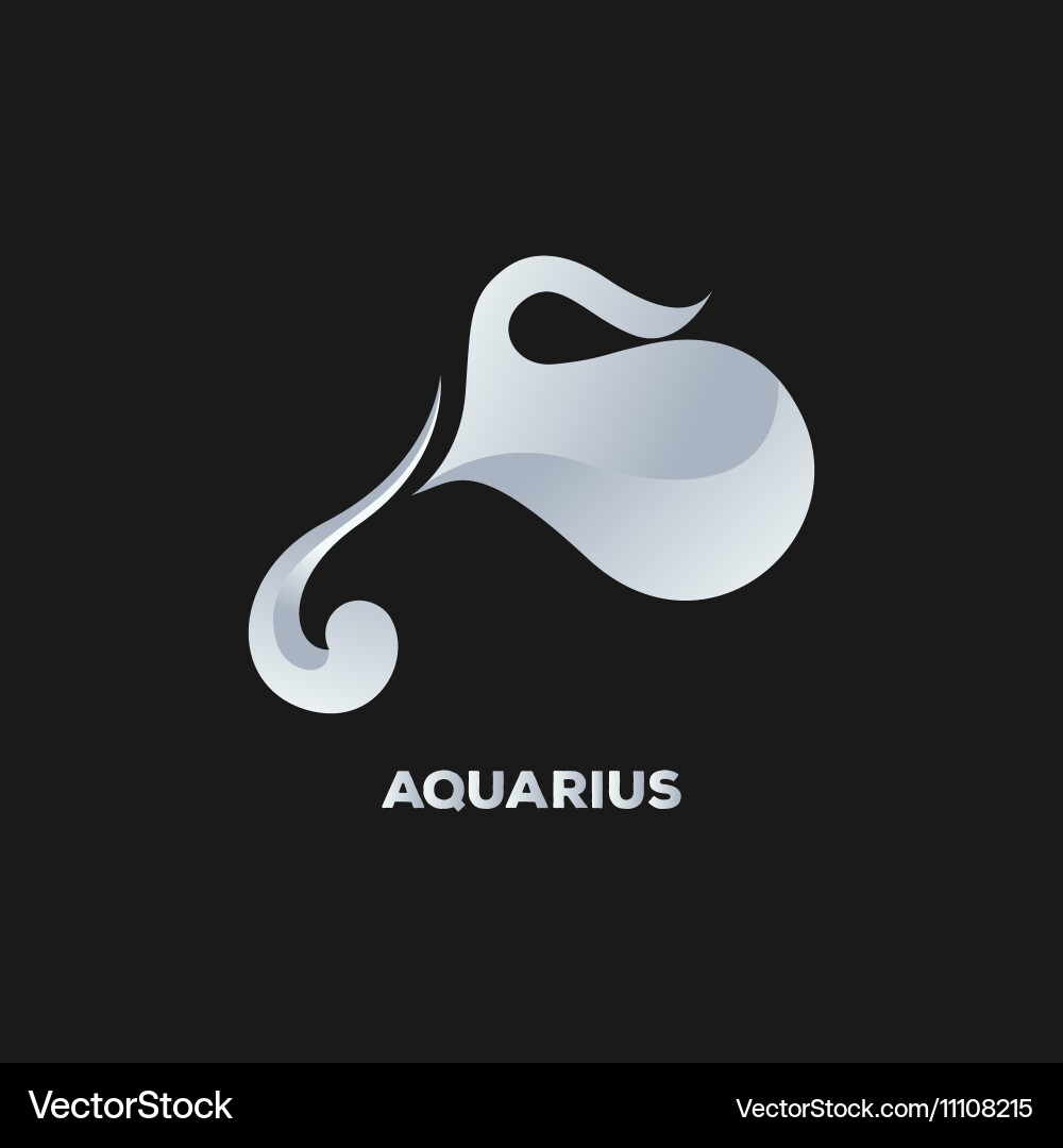 Aquarius horoscope icon Royalty Free Vector Image