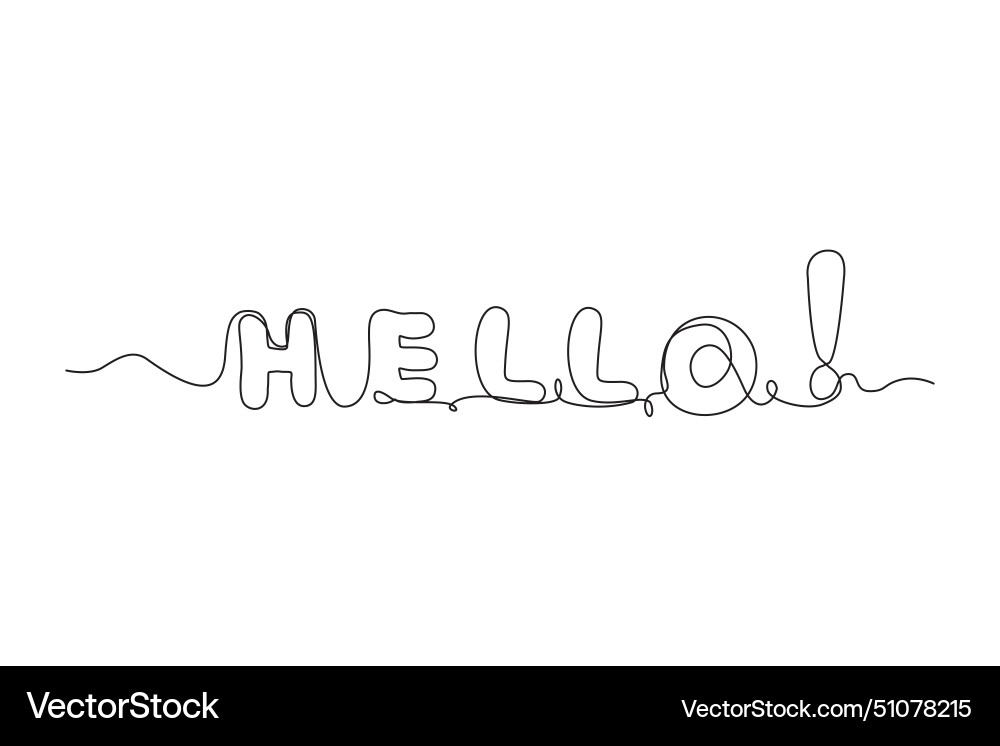 Continuous line hello icon monoline greeting Vector Image
