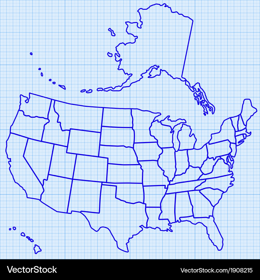Contour map of usa Royalty Free Vector Image - VectorStock