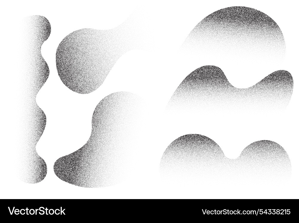 Dotted noisy gradient shapes grainy abstract Vector Image