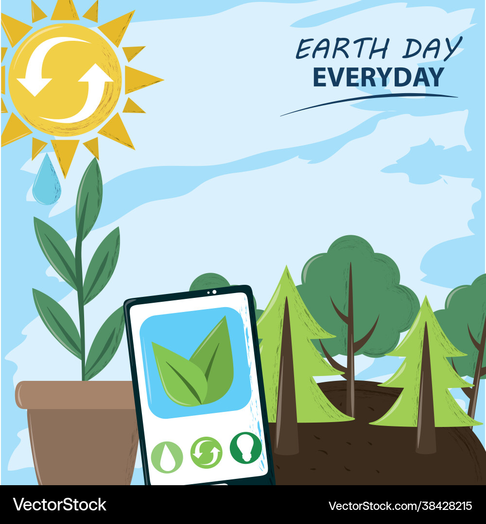 Earth day everyday Royalty Free Vector Image - VectorStock