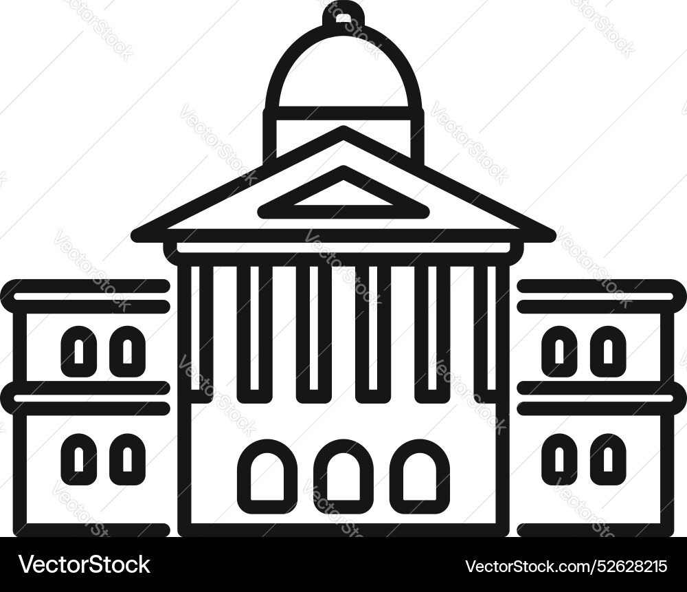 Government building with columns showing power and