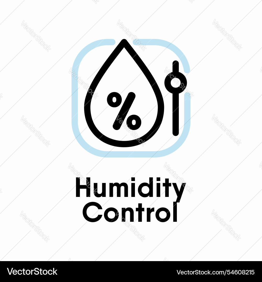 Humidity control information sign Royalty Free Vector Image