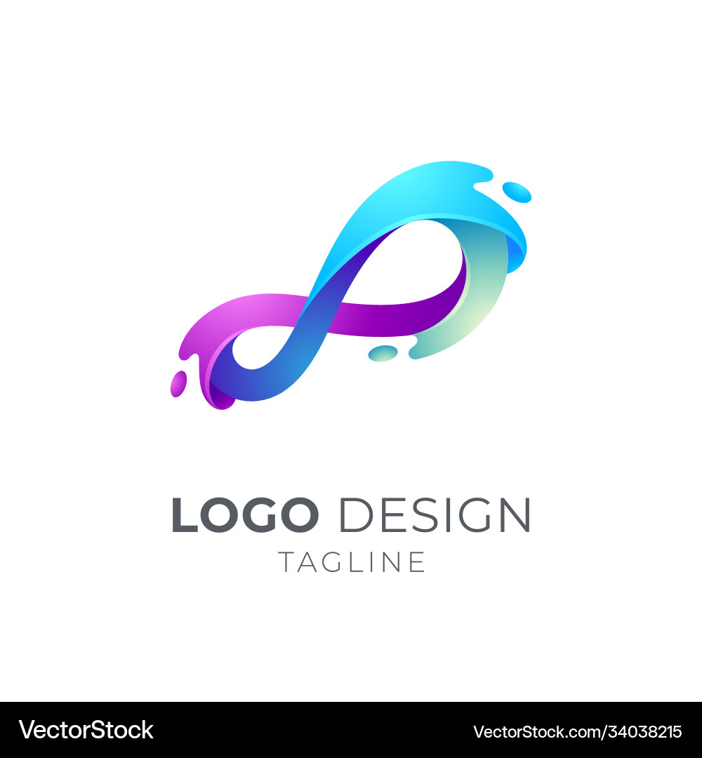 Infinity water logo Royalty Free Vector Image - VectorStock