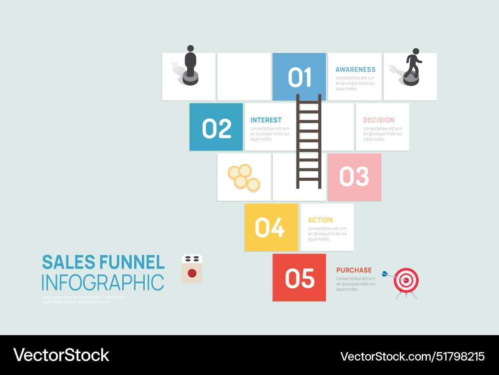 Infographic sales funnel diagram board game Vector Image