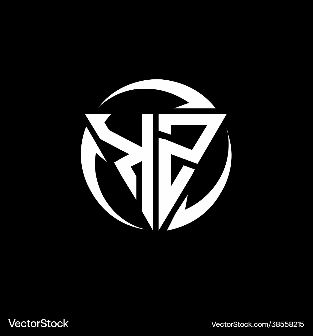 Kz logo monogram design template Royalty Free Vector Image