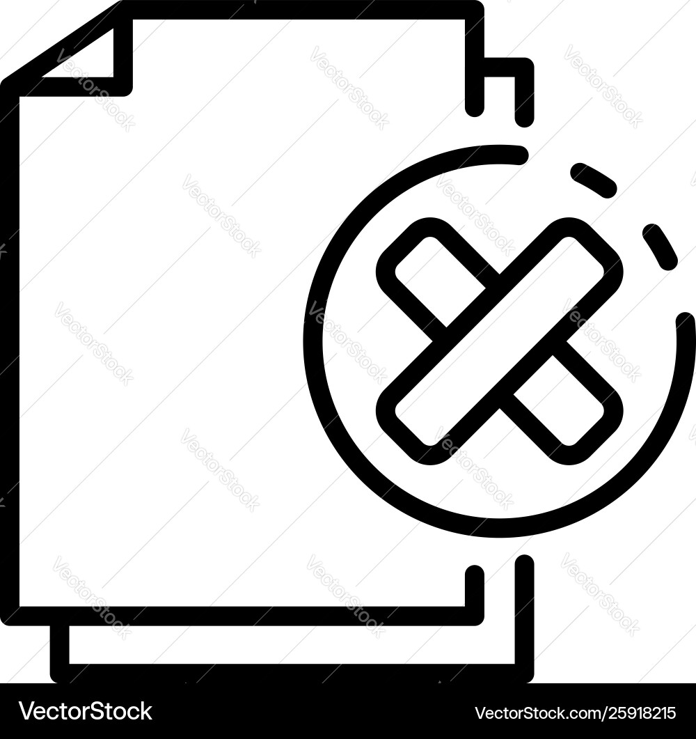 Not secured documents icon outline style Vector Image