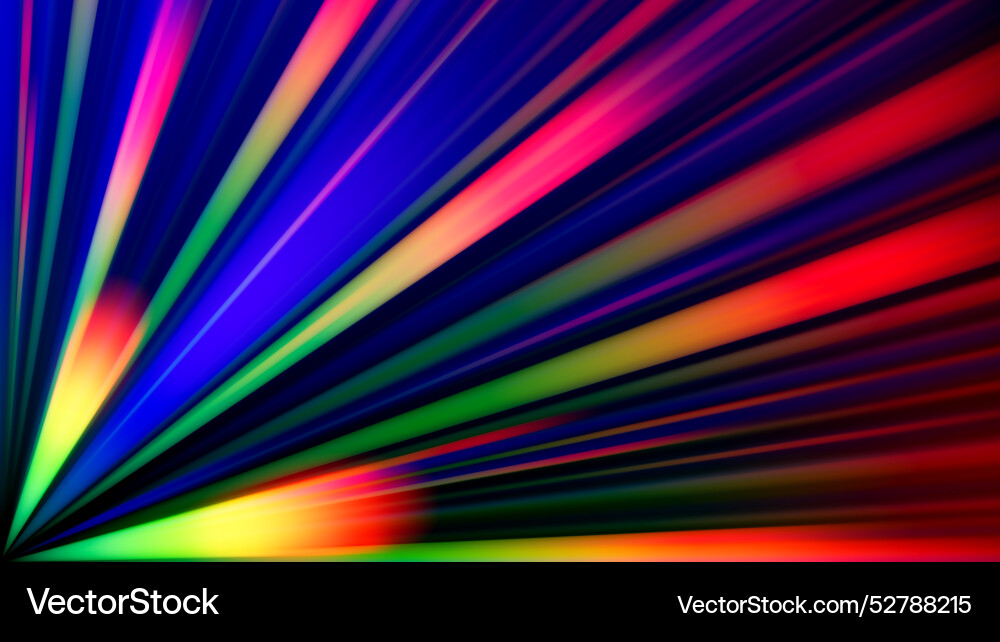 Rainbow gradient dispersion glowing rays and flare