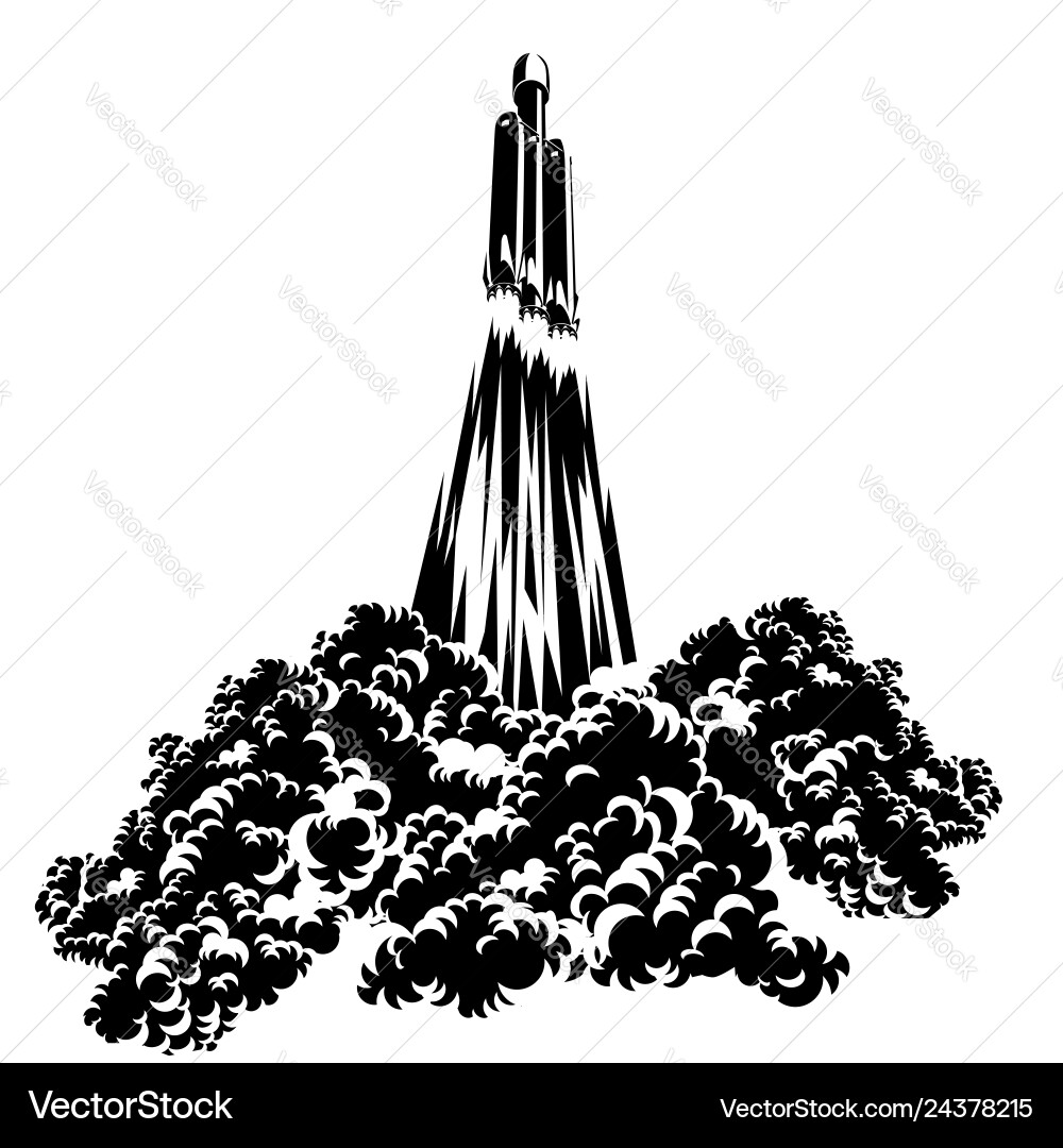 Spacecraft launch Royalty Free Vector Image - VectorStock